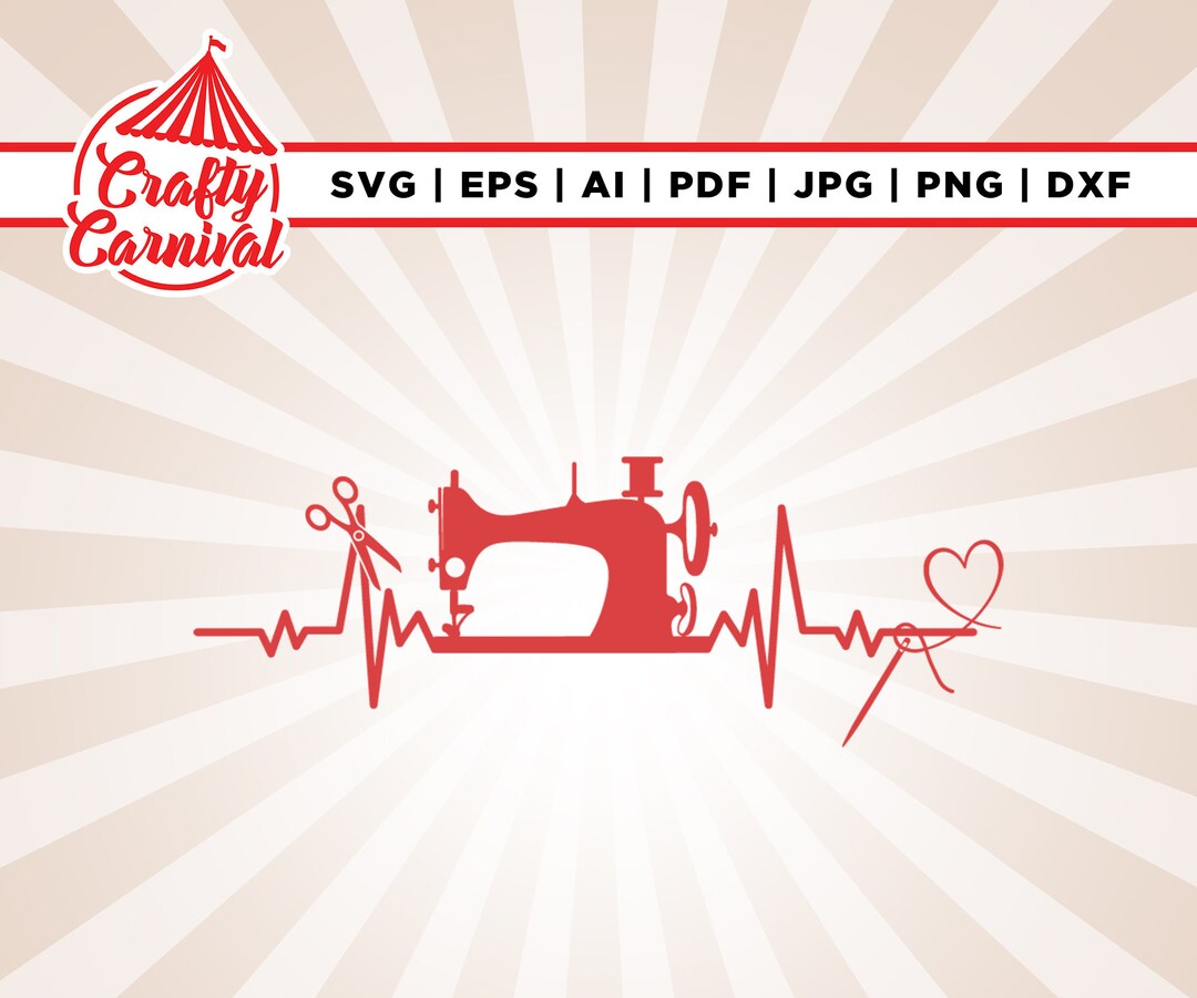 Sewing Heartbeat Svg, Sewing Machine Seamstress Svg, Cricut, Png, Svg ...