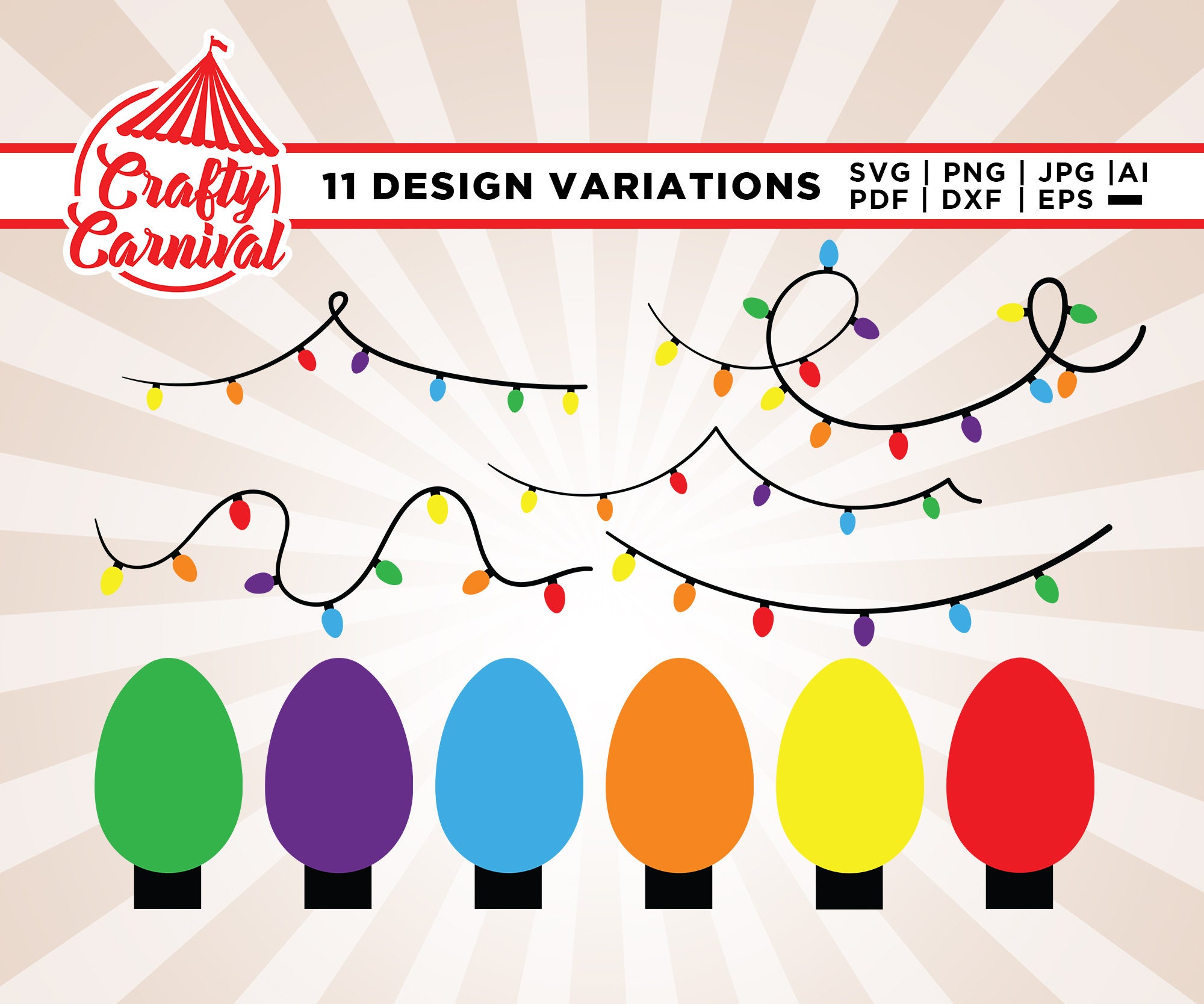 Christmas Lights Svg Lights Svg Bulb Svg Seamless Tiling - Etsy