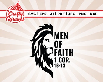 Men of Faith SVG, Scripture Bible Verse PNG, Christian Shirts Clipart ...