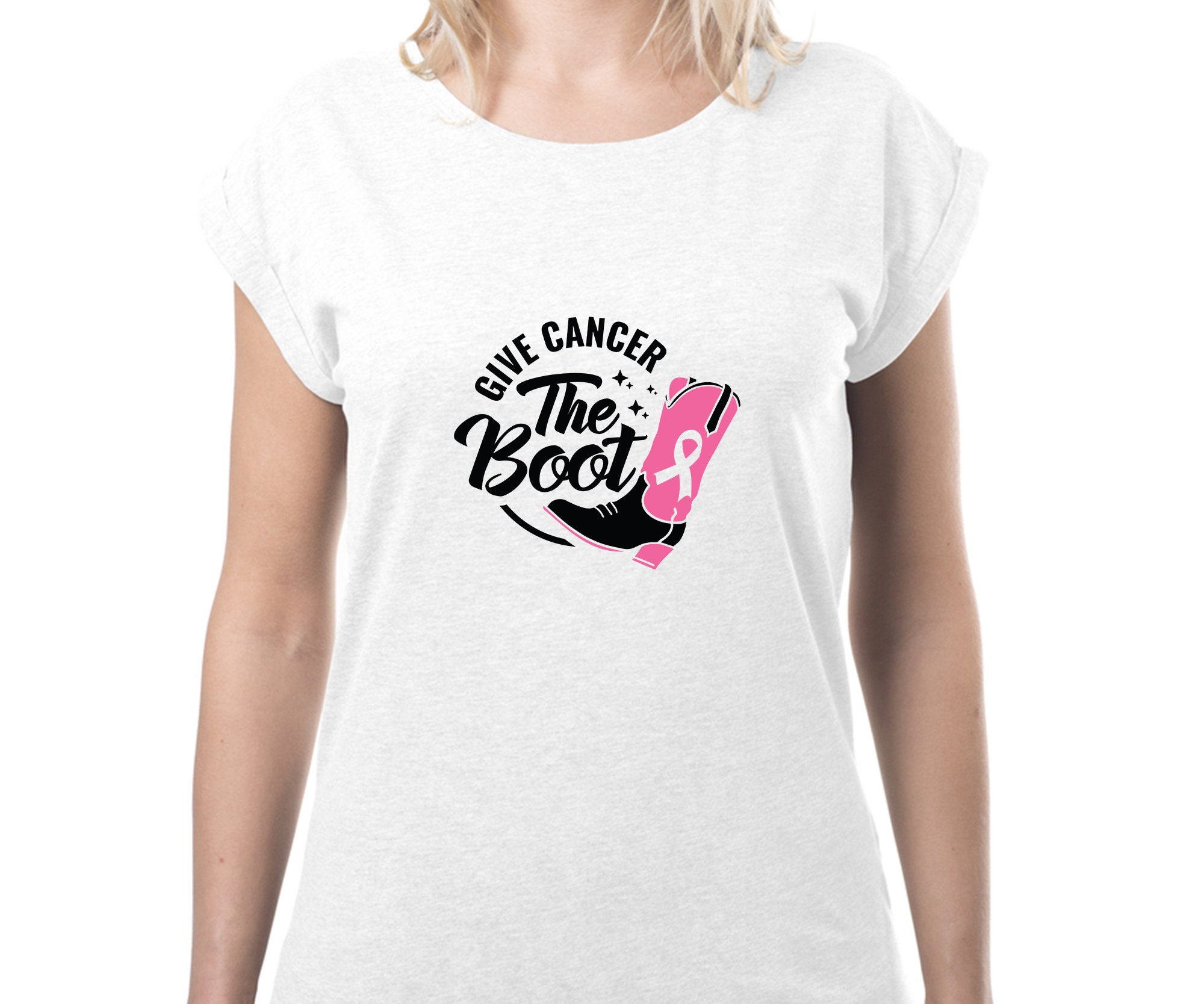 Give Cancer the Boot SVG, Cowboy Boot Svg, Cricut, Cut File, Breast ...