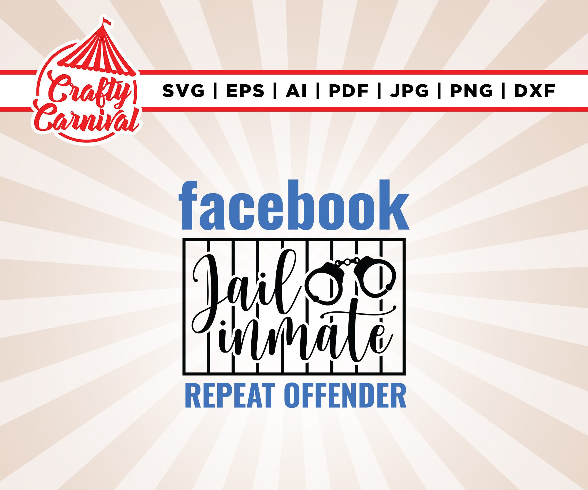 Facebook Jail Svg Repeat Offender Svg Fb Jail Svg Facebook - Etsy