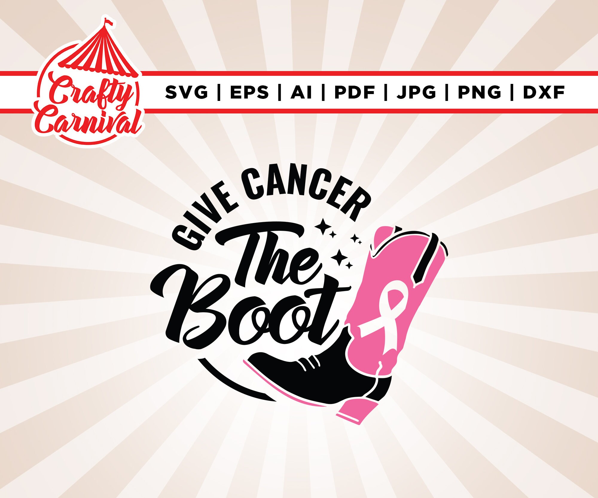 Give Cancer the Boot SVG, Cowboy Boot Svg, Cricut, Cut File, Breast ...