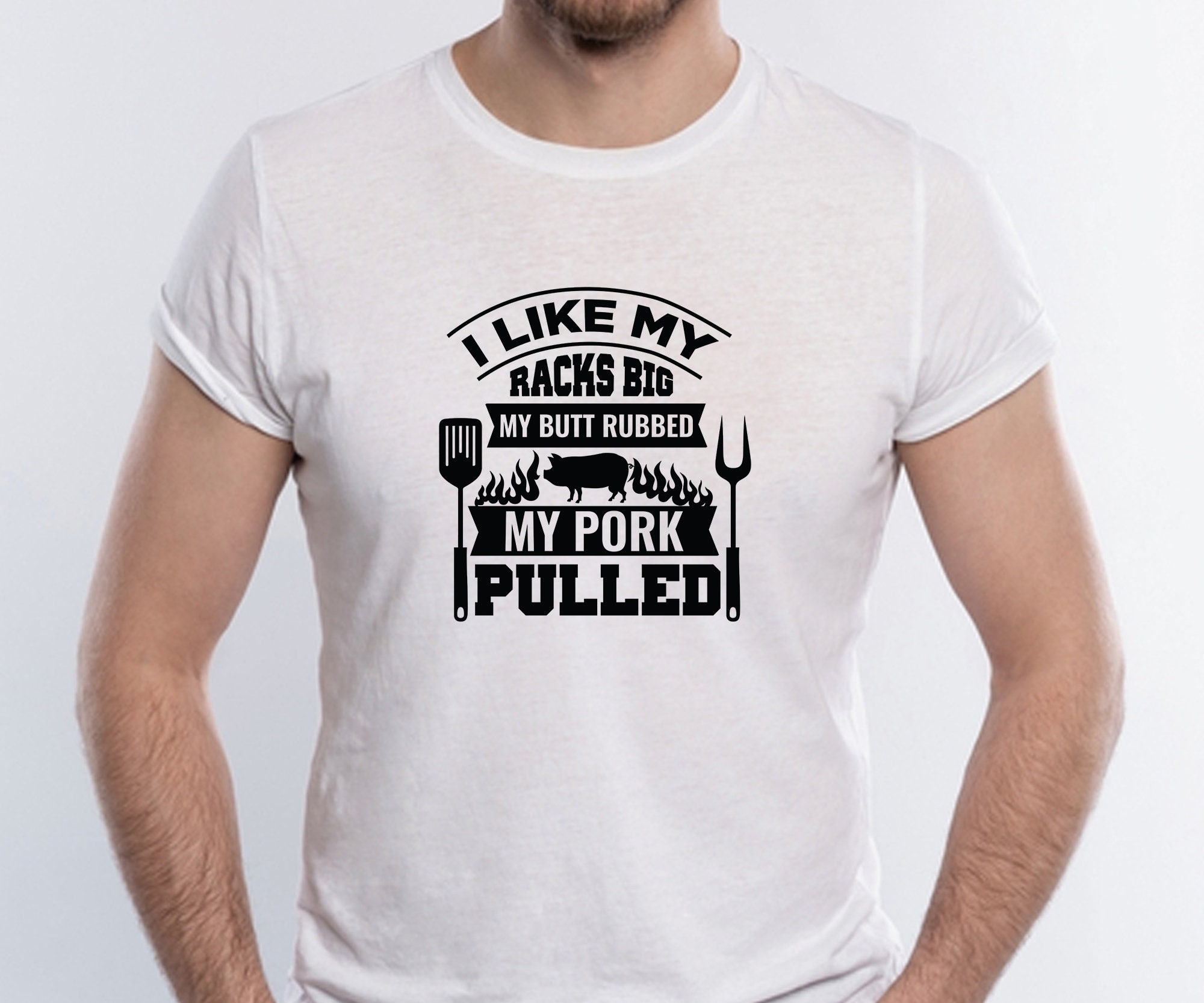 I Like My Racks Big Bbq SVG, Butt Pork Quote, Dad PNG, Silhouette SVG ...