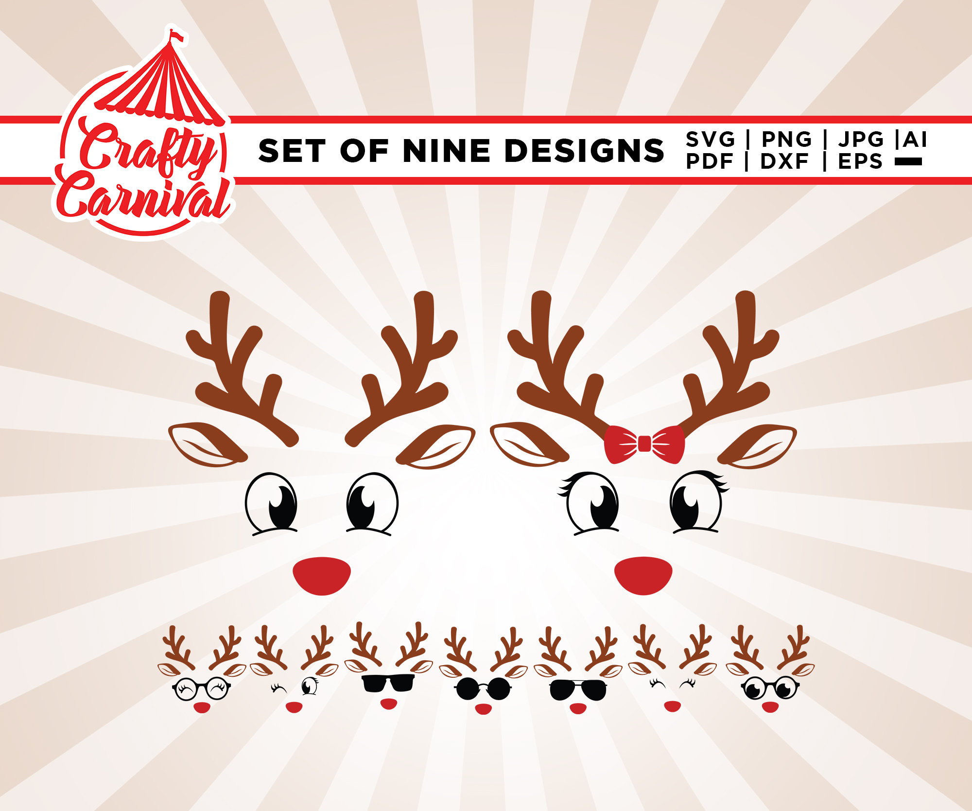 Reno svg Caras de reno svg Chica Reno svg Niño Reno svg - Etsy México