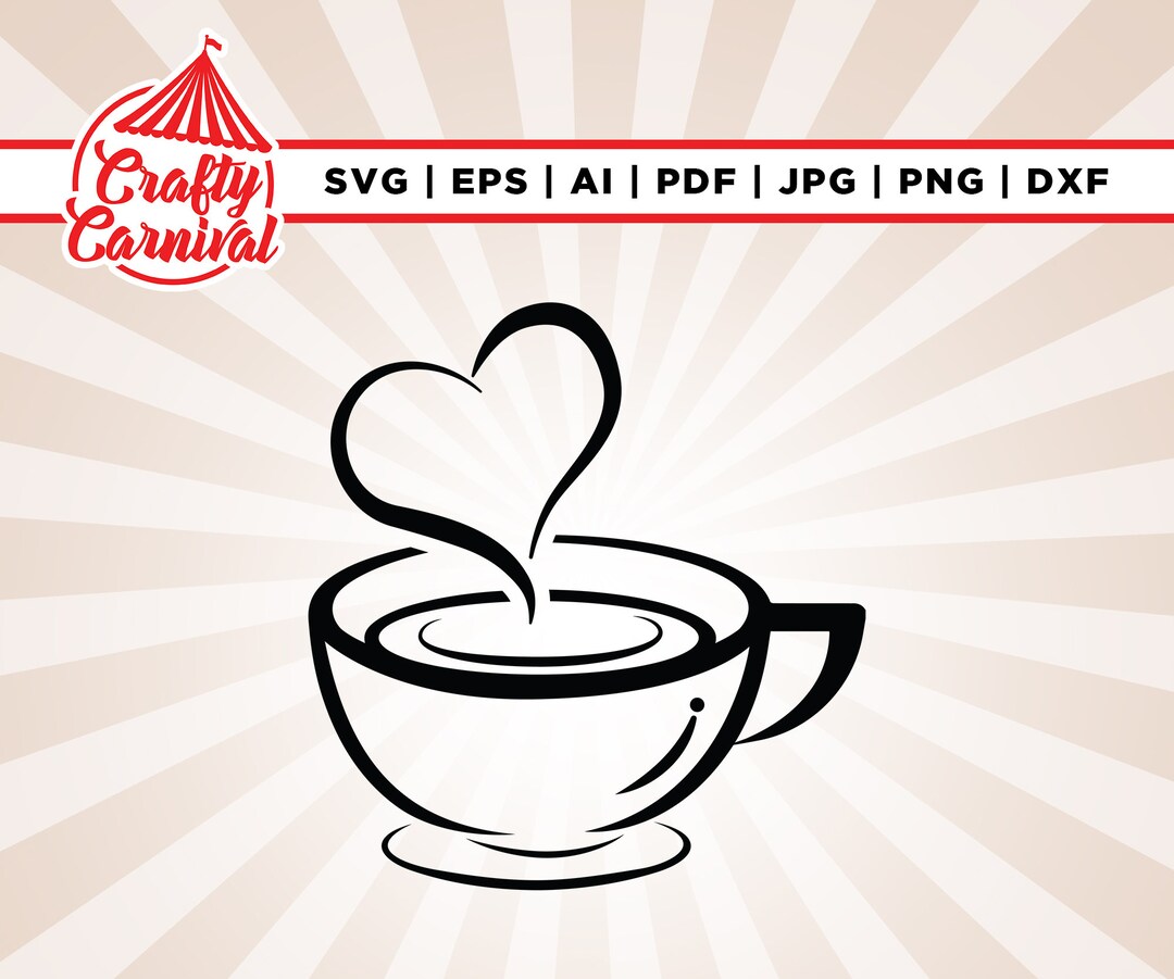 Coffee Cup With Heart Svg Love Cup Svg Love Coffee Cup Svg - Etsy