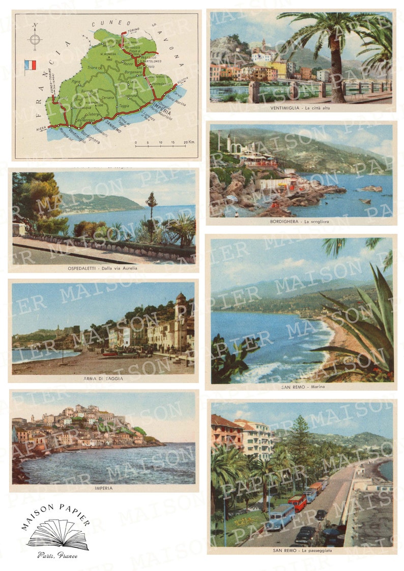 33 Vintage Italy Printable Illustrations Liguria Italy, Italian Maps ...