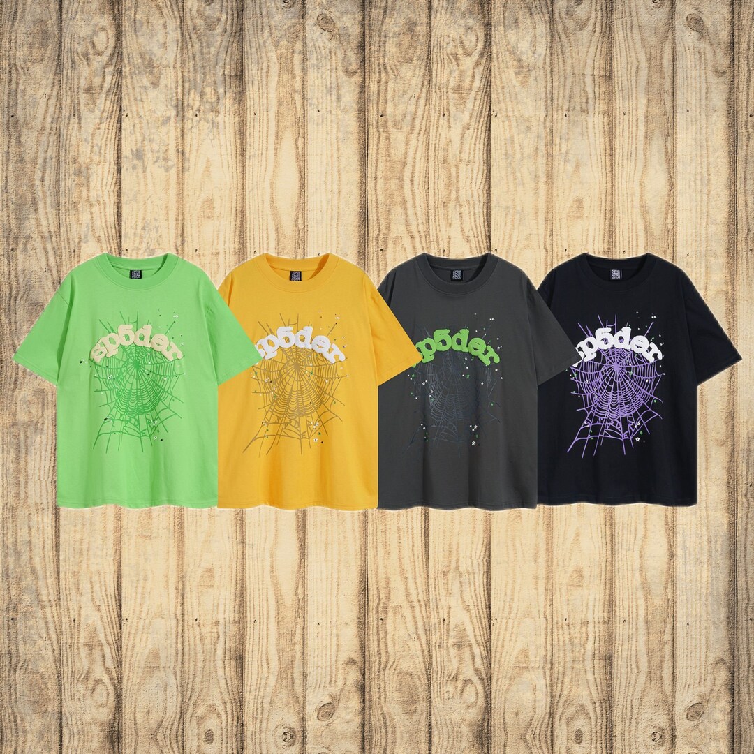 Sp5der 555555 T-shirt Spider Web Print T-shirt Oversized T-shirt Hip ...