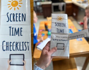 Screen Time Rules Printable, Screen Time Chore Chart, Limit Screen Time ...