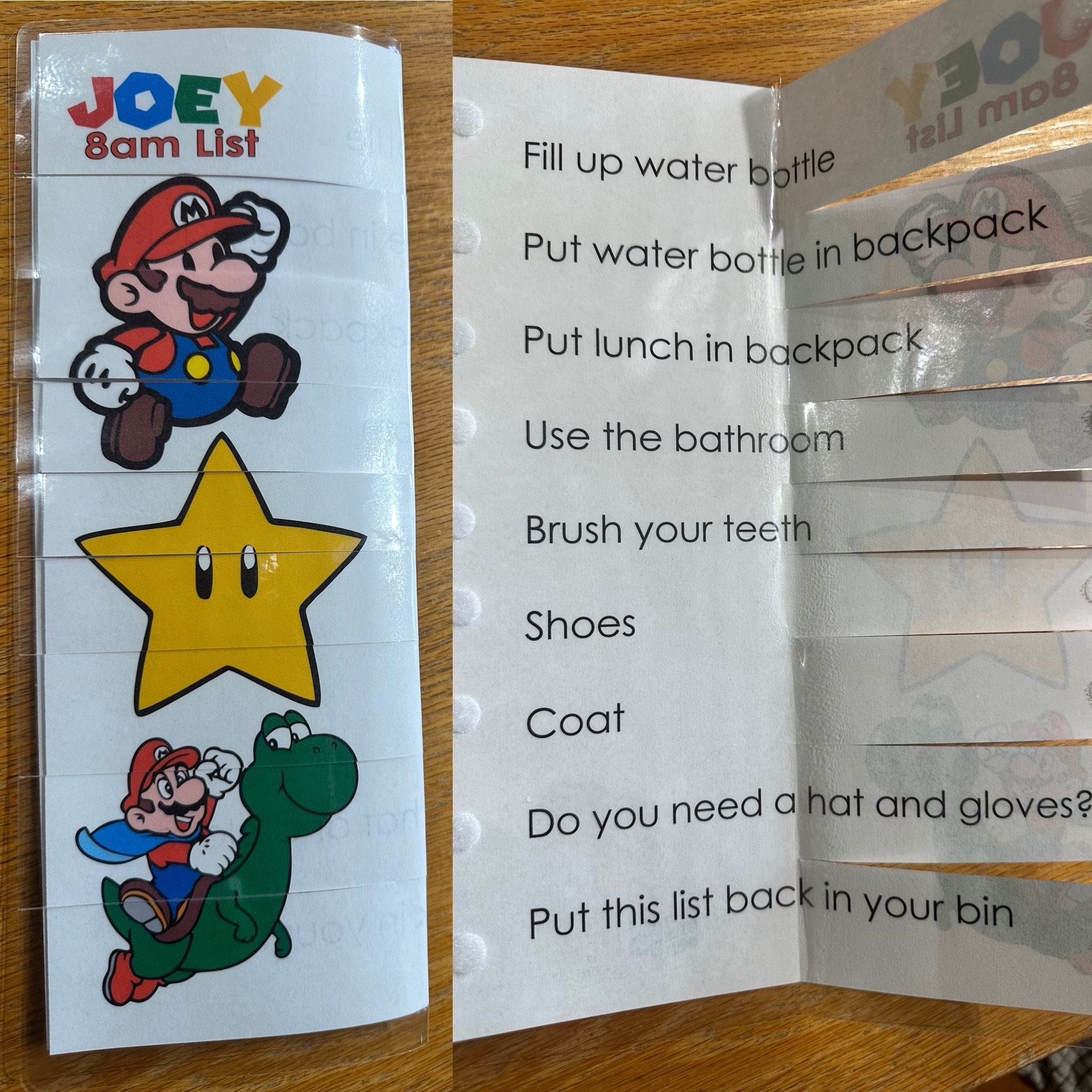 Custom Velcro Visual Checklist - Etsy