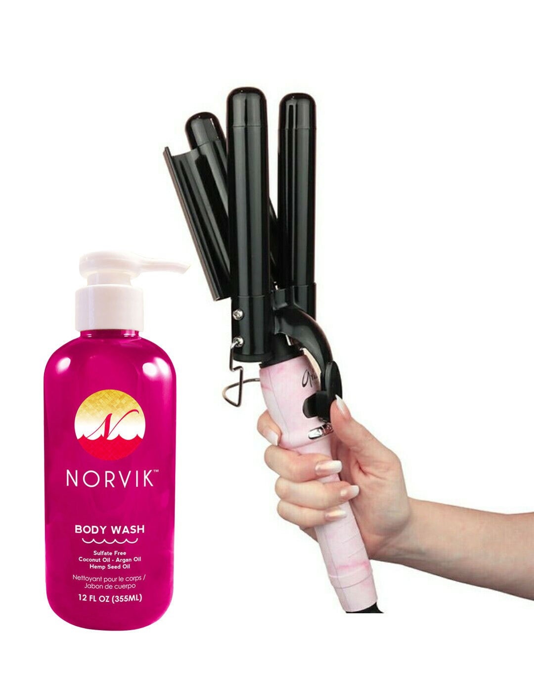 The Aria Babe Waver + Norvik Body Wash 12oz Gift Set, the Perfect ...
