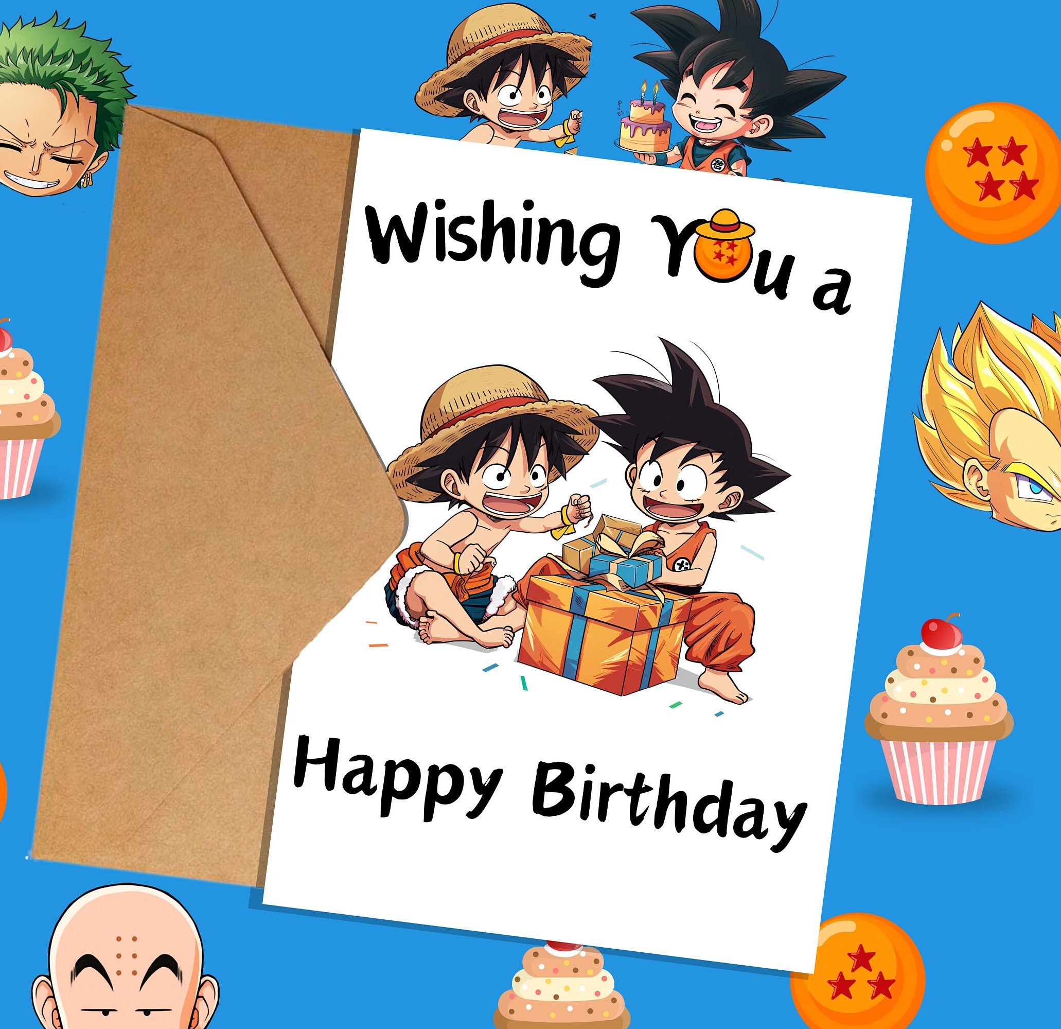 Anime Birthday Card 5x7 - Etsy