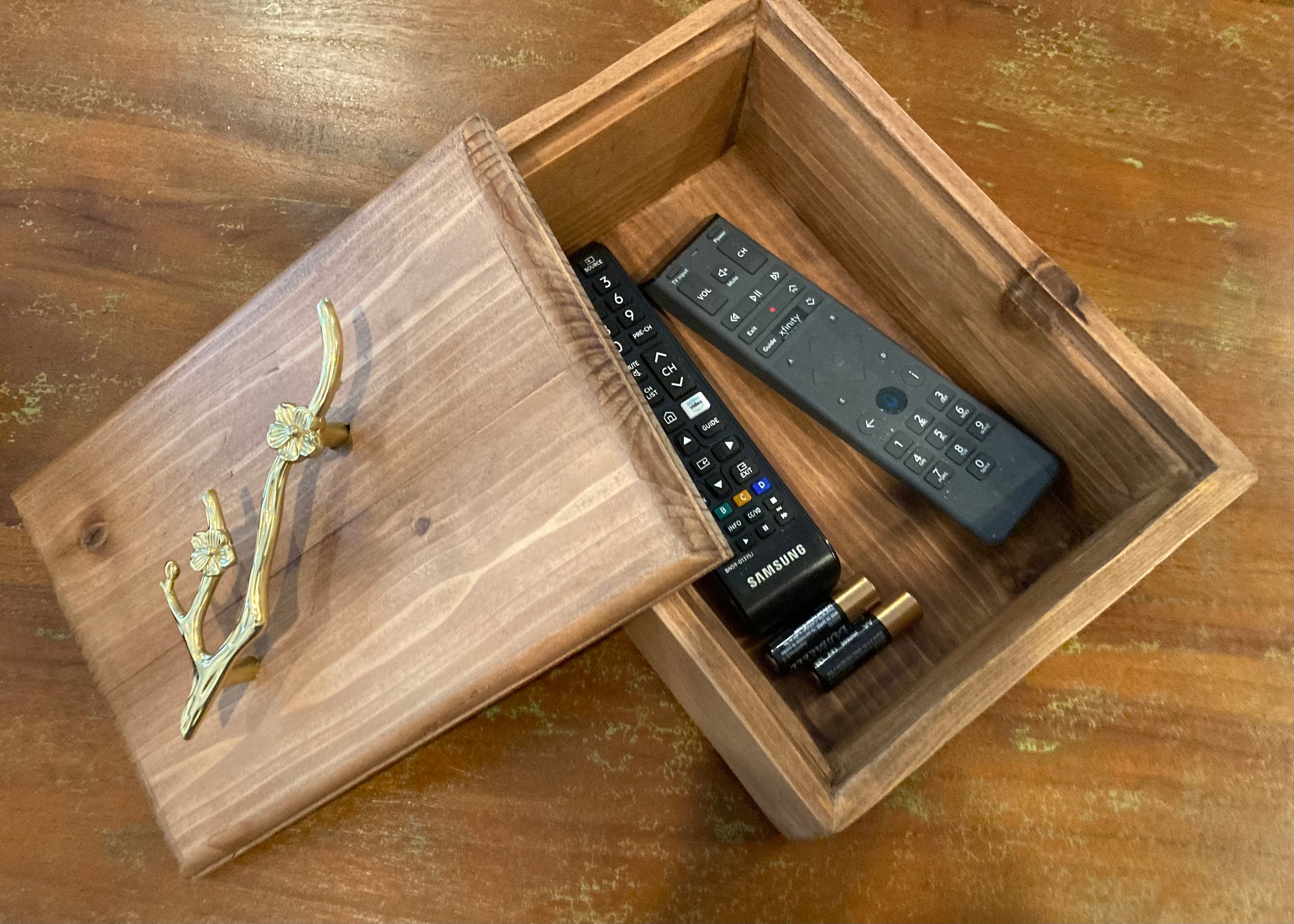 Modern Rustic Cherry Stain Cedar Decorative Wood Storage Box - Etsy