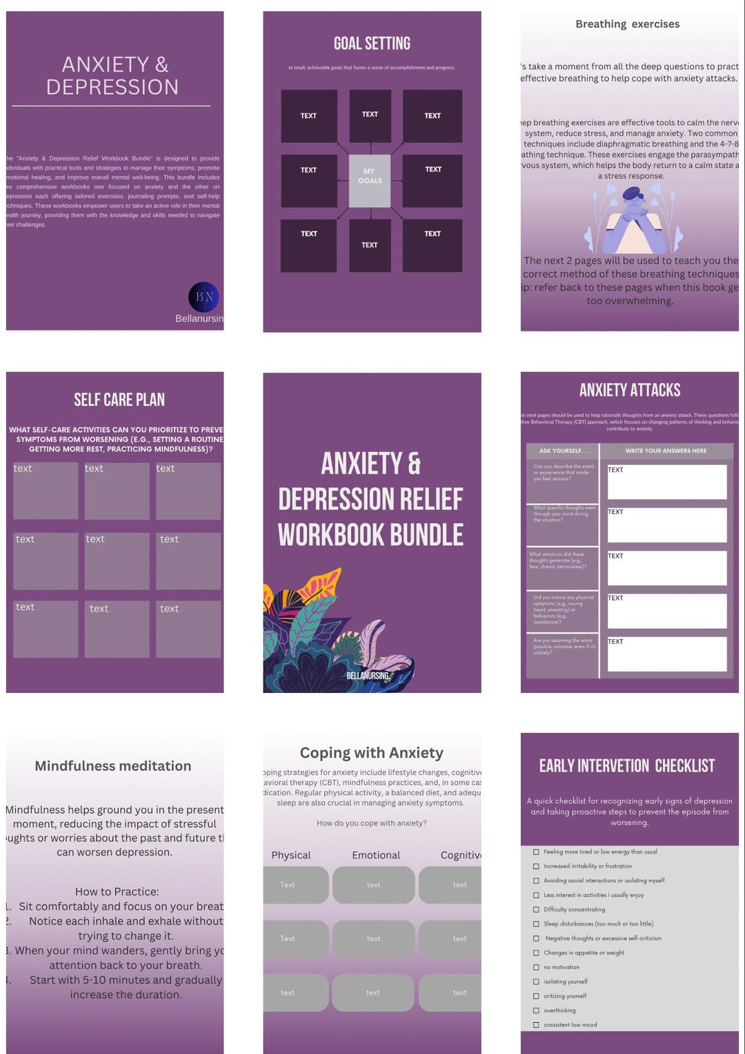Anxiety and Depression Workbook Bundle - Etsy