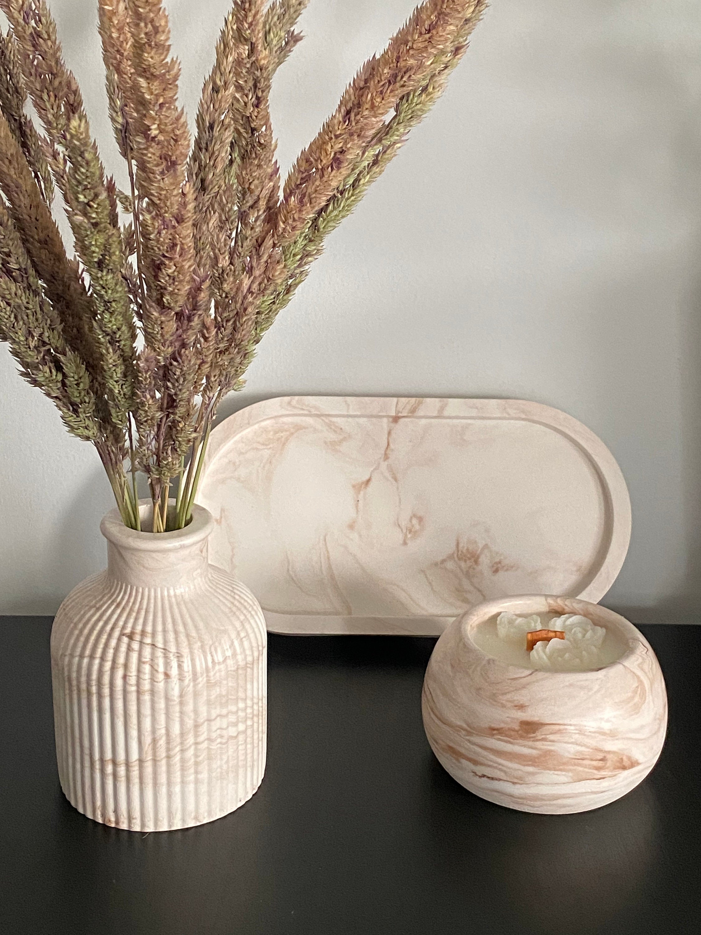 Set. Tray, Candle, Mini Pampas Vase Home Decor Baby Pampas Vase - Etsy