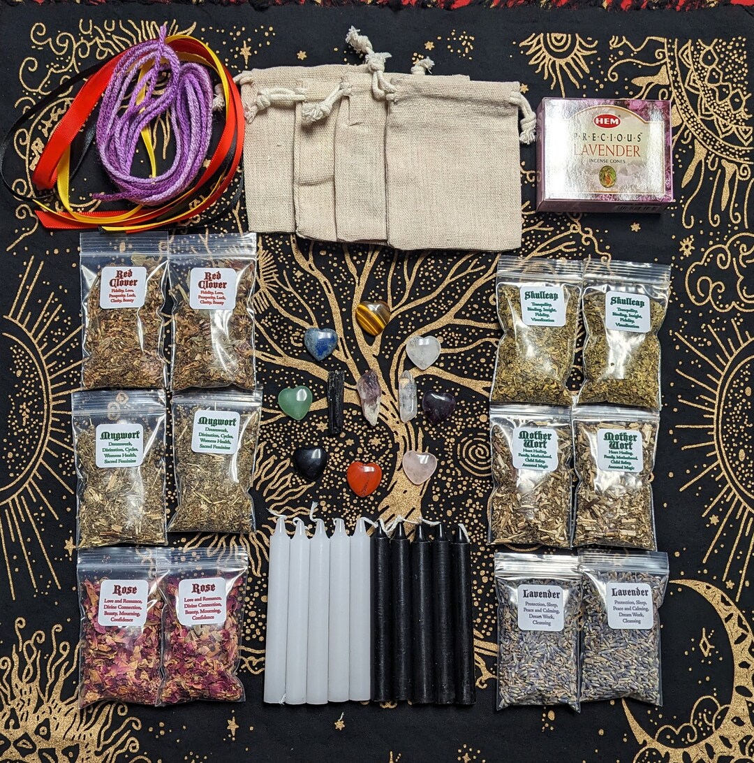 Witchcraft Giftbox for Beginners Witch Box Wiccan Starter Kit, Herbs ...