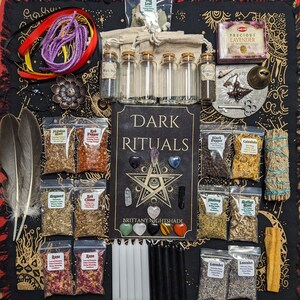Black Magic Witchcraft Kit, Dark Ritual Book and Witch Supplies, Herbs ...