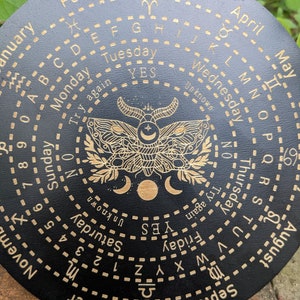 Pendulum and Wood Scrying Board for Divination, Snowflake Obsidian ...