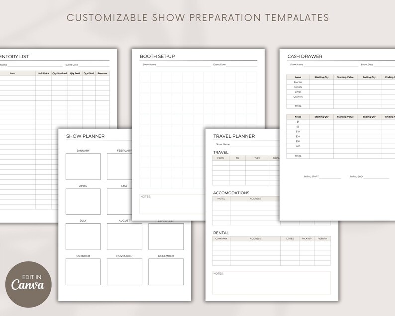 Small Business Craft Show Bundle, Canva Template, Invoice, Order Form ...