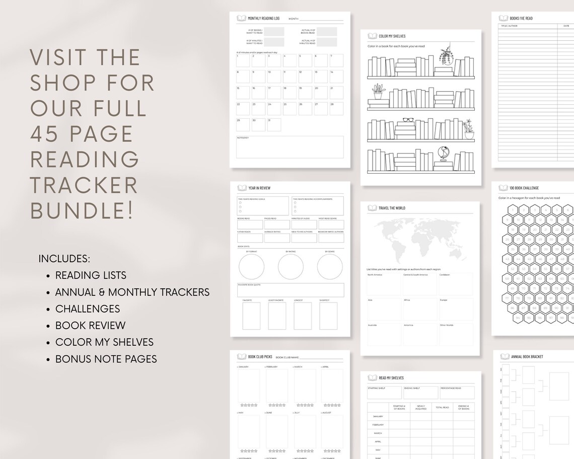 Printable Reading Tracker Lists, Book Templates, Book Tracker, Books I ...