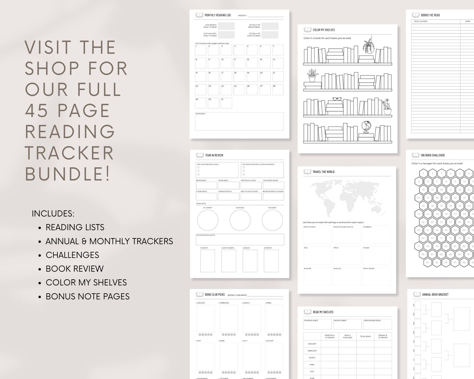 Printable Reading Tracker Lists, Book Templates, Book Tracker, Books I ...