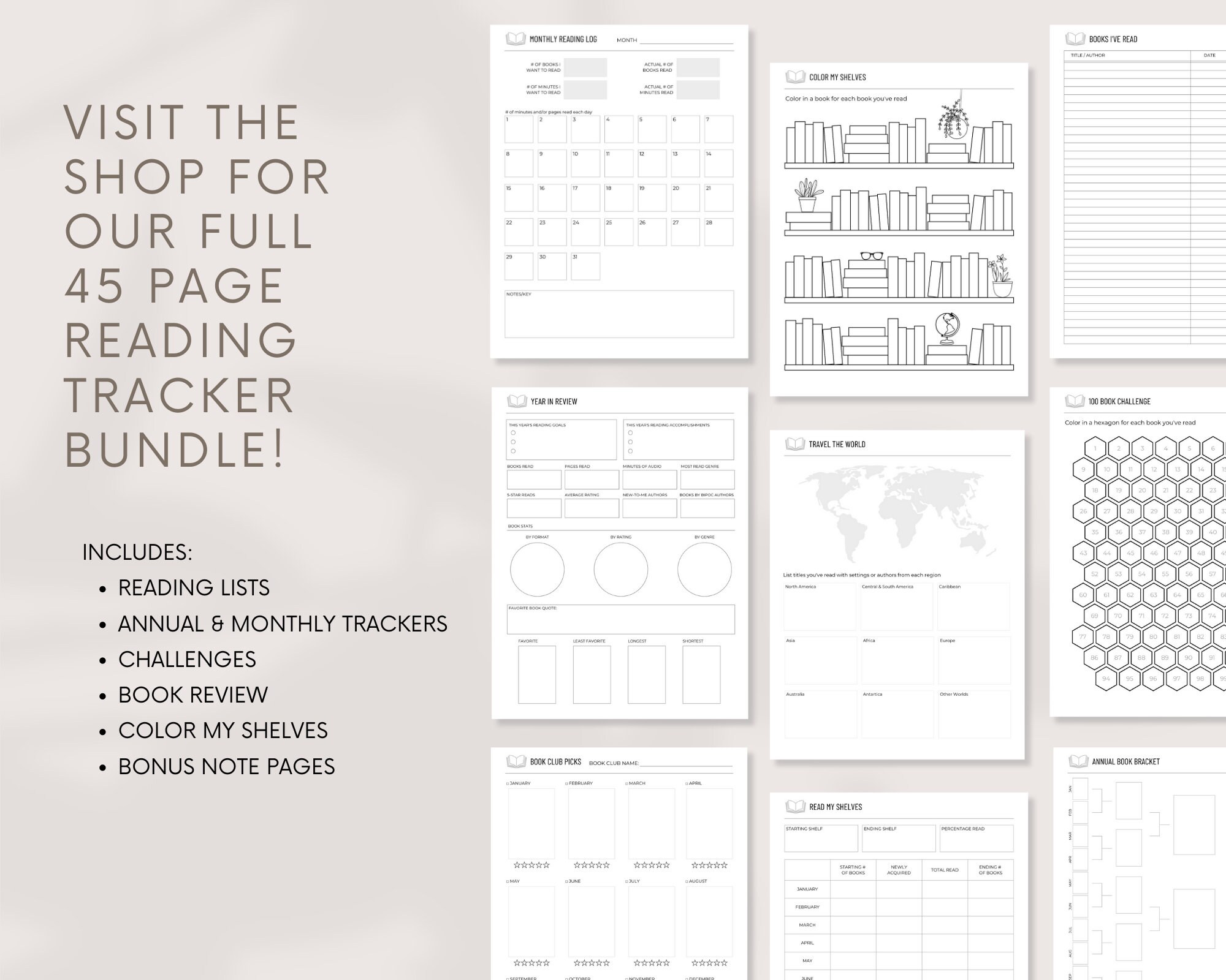 Printable Reading Tracker Lists, Book Templates, Book Tracker, Books I ...