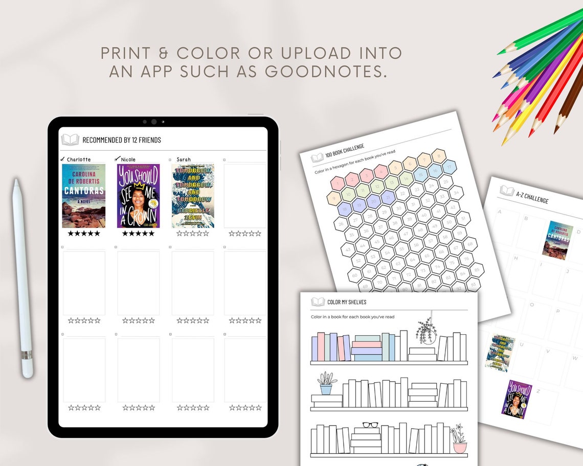 Printable Reading Tracker Templates, Book Lists, Book Review, Monthly ...