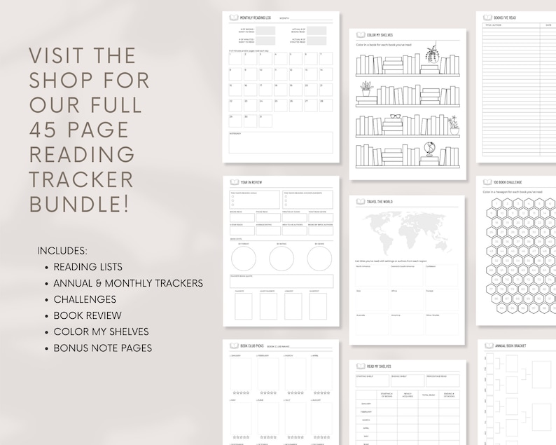 Color My Shelves, Printable Bookshelf Reading Tracker, Book Templates ...