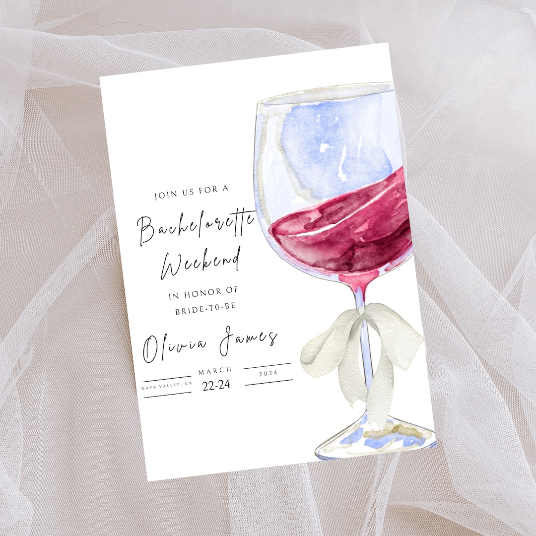 Wine Bachelorette Editable Invitation & Itinerary Template, Vino Before ...