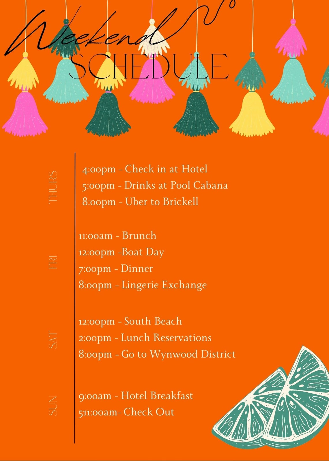 Final Fiesta Bachelorette Custom Itinerary, Fiesta Siesta Tequila ...