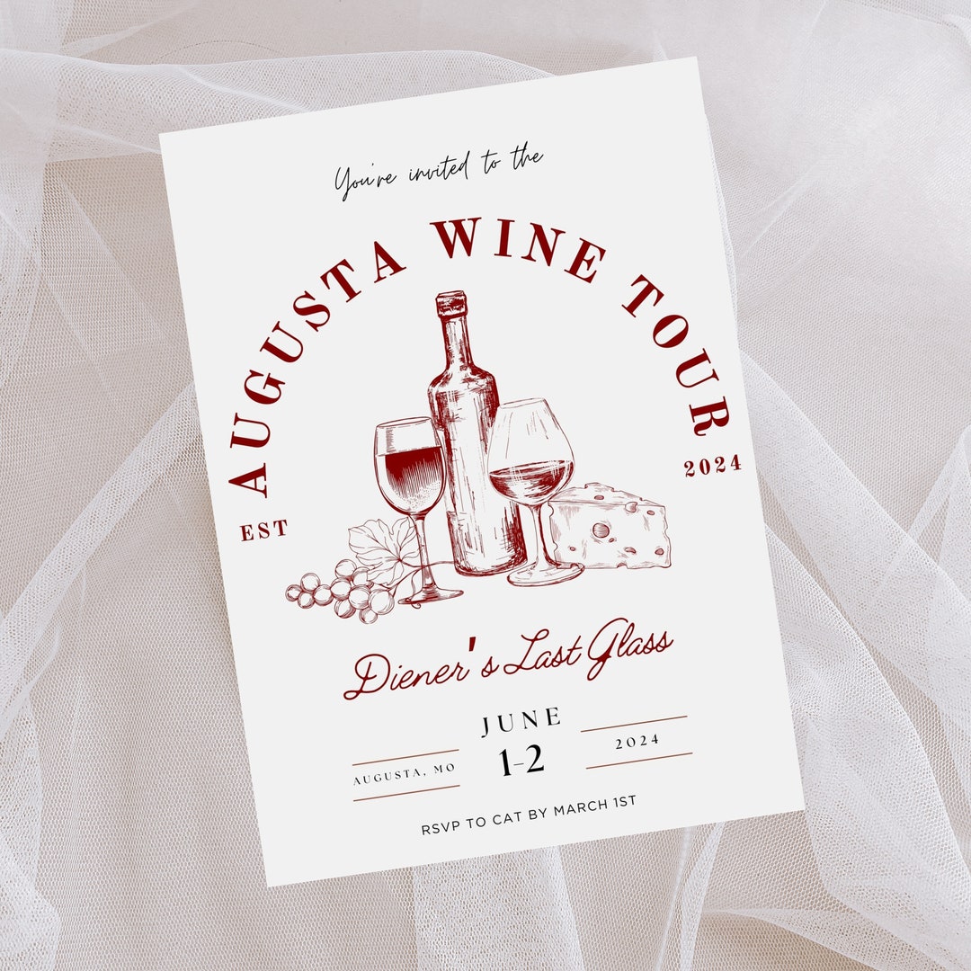 Winery Tour Bachelorette Itinerary Template, Napa Valley Girls Weekend ...