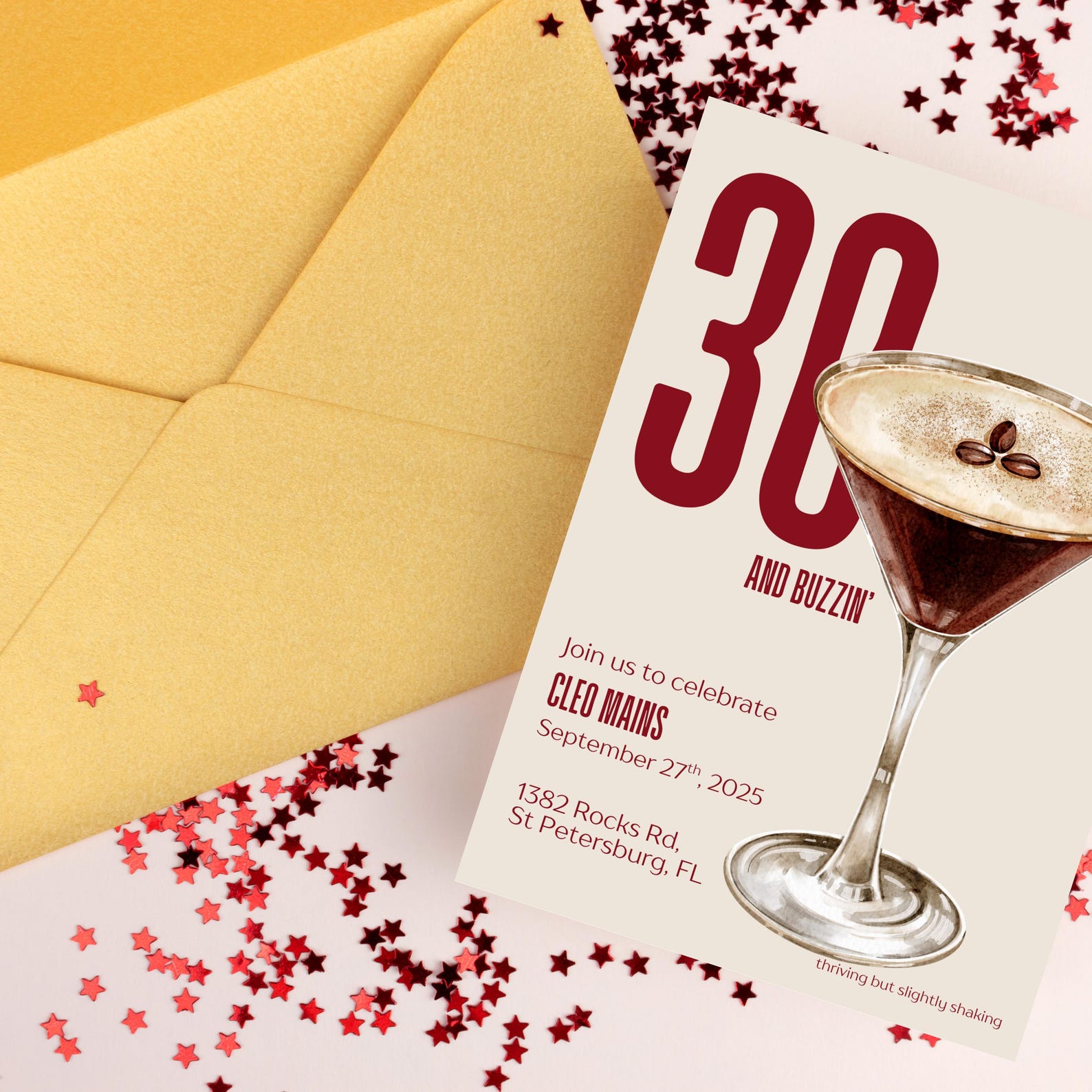 Espresso Martini 30th Birthday Invitation, Editable Party Template ...