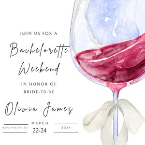 Wine Bachelorette Editable Invitation & Itinerary Template, Vino Before ...