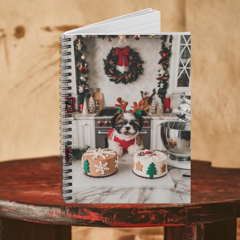 Shih Tzu Puppy Spiral Notebook 6"x8", Cute Christmas Stocking Stuffer ...