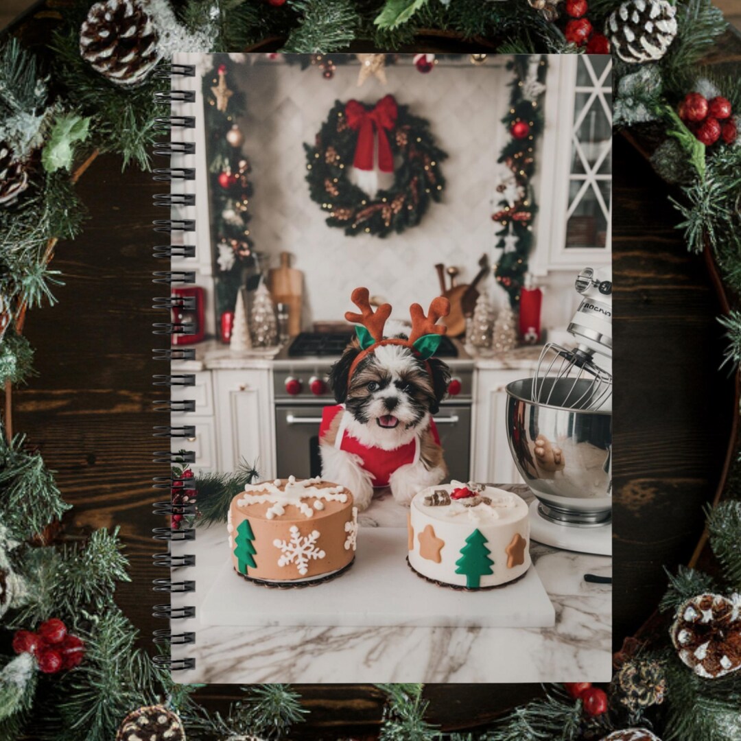 Shih Tzu Puppy Spiral Notebook 6"x8", Cute Christmas Stocking Stuffer ...