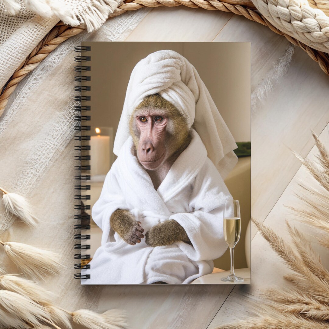 Funny Baboon Monkey Spa Notebook: Wildlife Lover Gift, Spiral Lined ...
