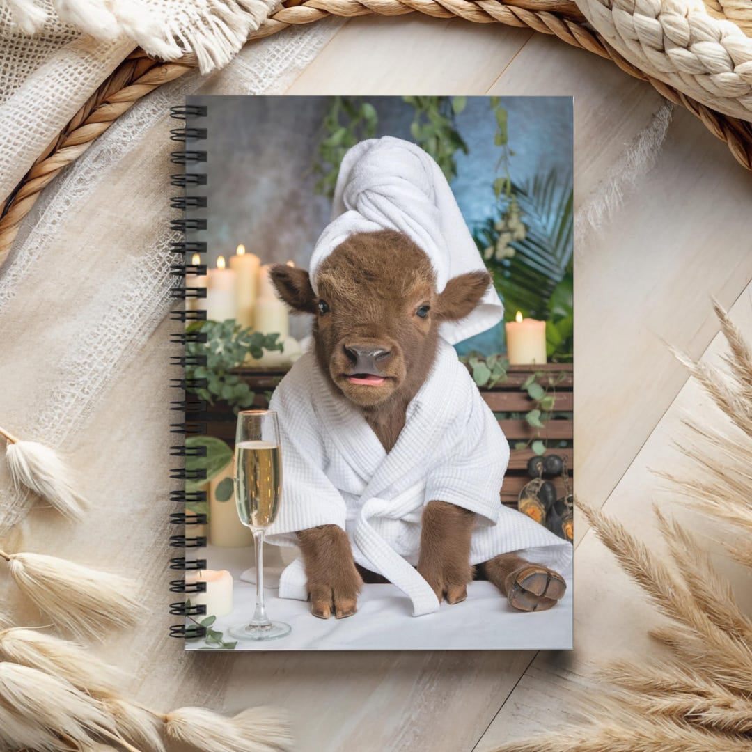 Funny Bison Spa Notebook: Wildlife Lover Gift, Spiral Lined Journal (6 ...
