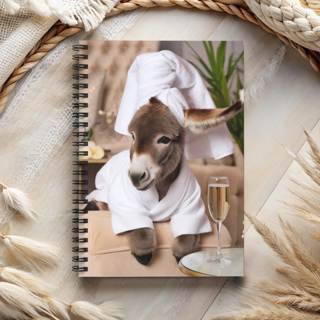 Funny Donkey Spa Notebook: Wildlife Lover Gift, Spiral Lined Journal (6 ...