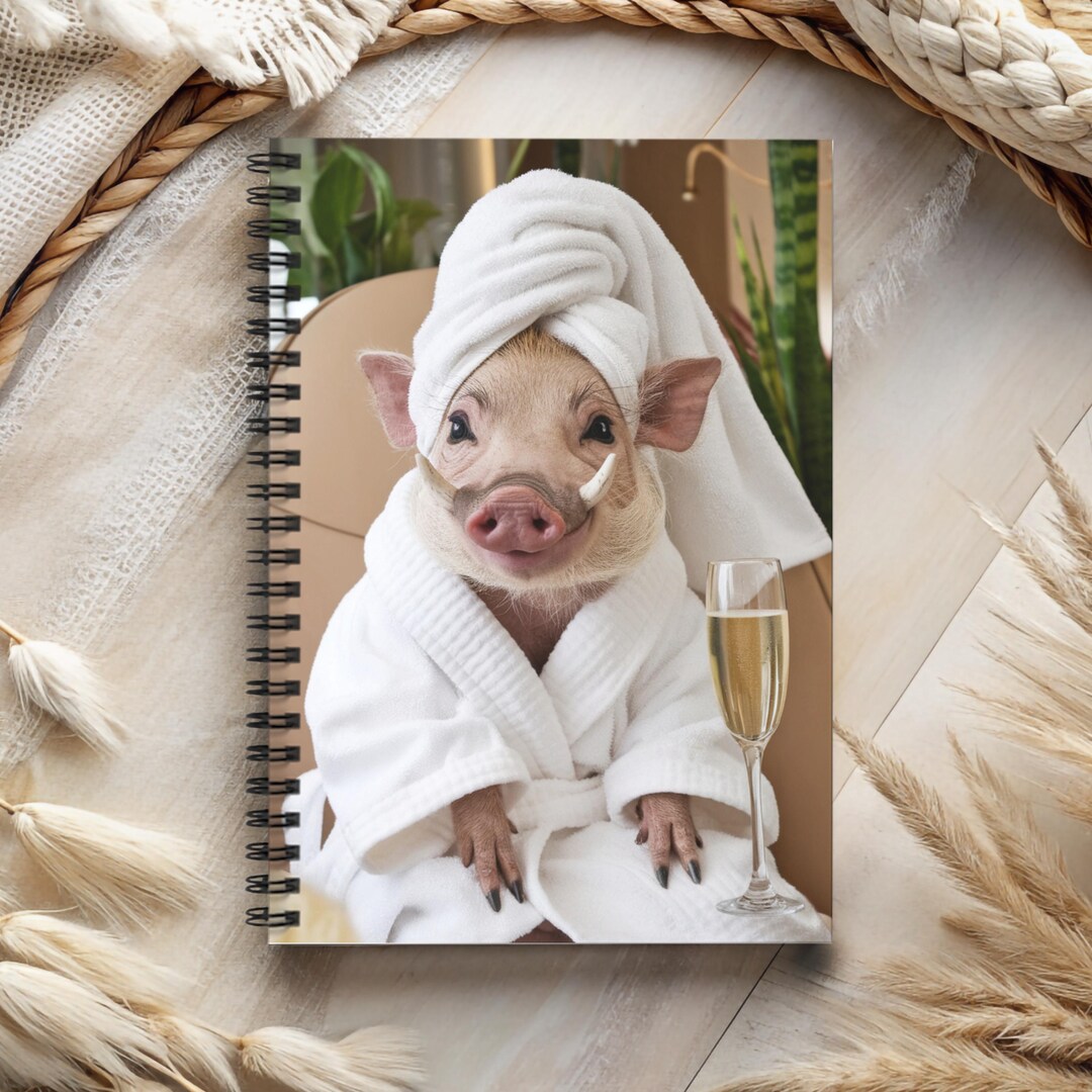 Funny Warthog Spa Day Spiral Lined Notebook: Wildlife Lover Gift 6"x8 ...