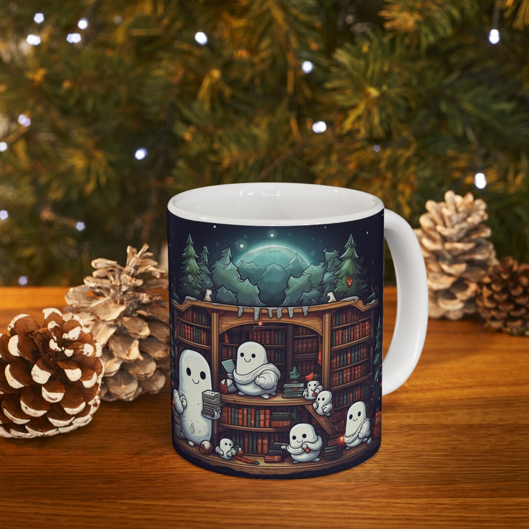 Literary Christmas Ghost Mug | Ghosts Organizing Their Christmas Book ...