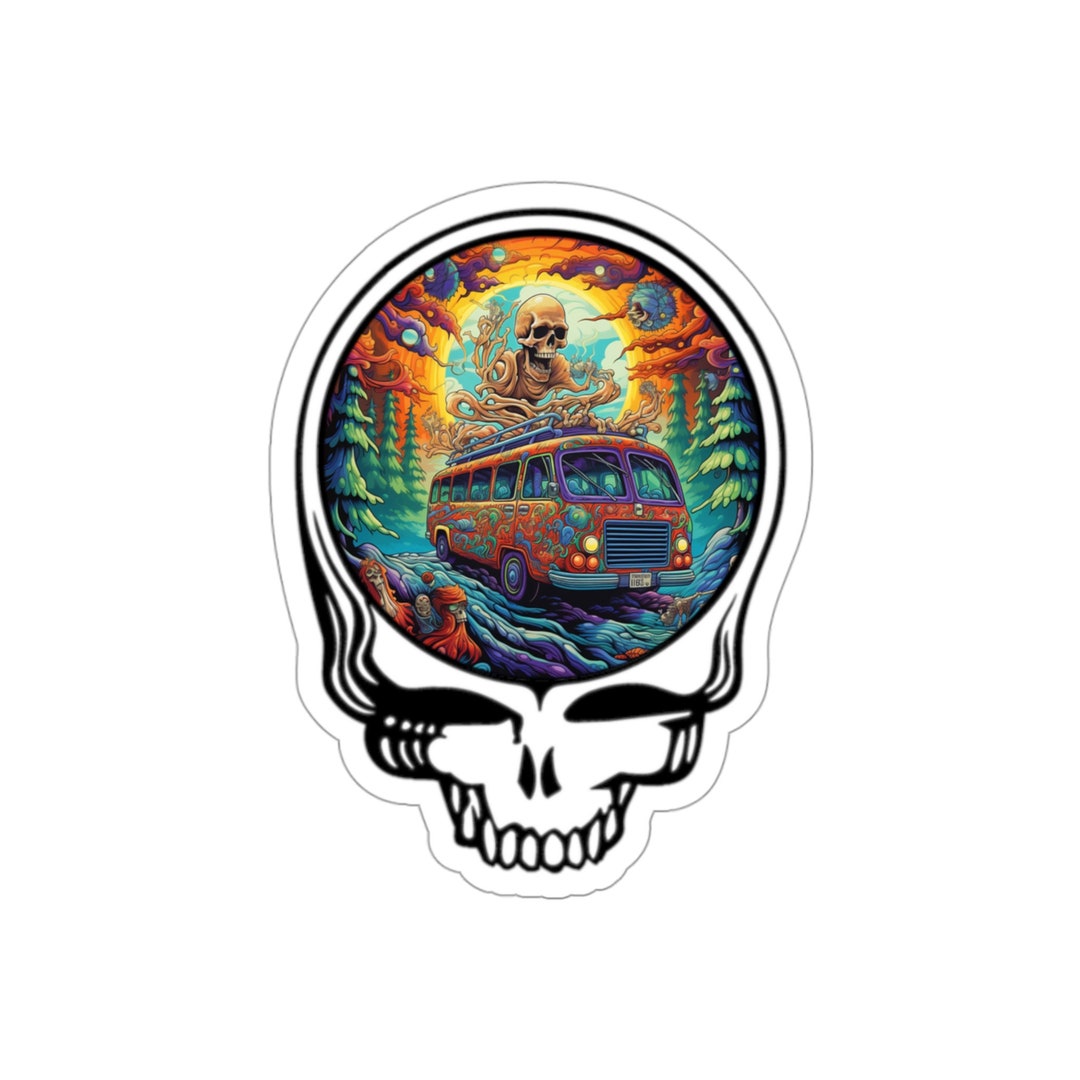 Grateful Dead Psychedelic Bus Die-cut Stickers 3x3 | Grateful Dead ...