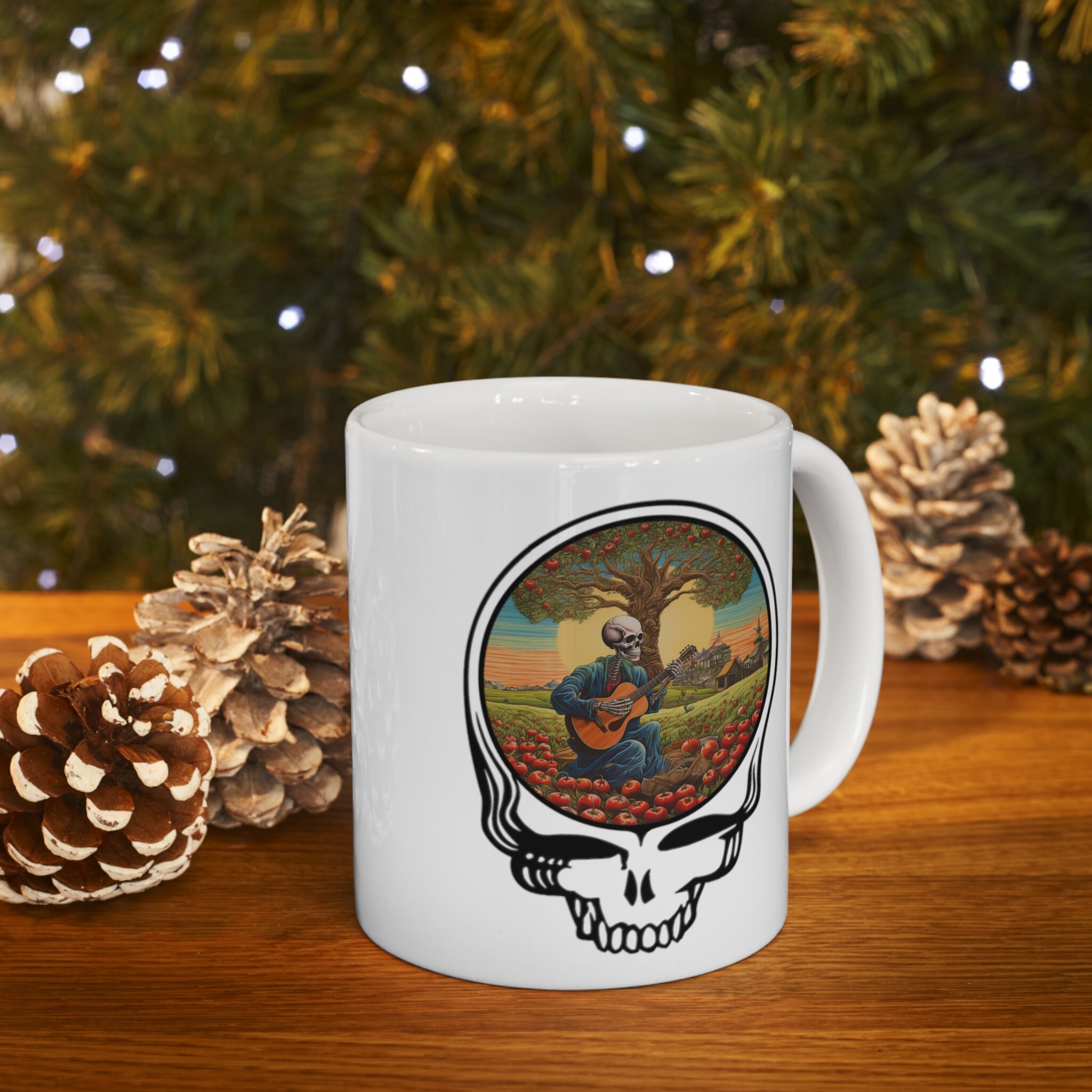 Grateful Dead Fall Inspired Artwork Skeleton Playing Guitar Under a ...