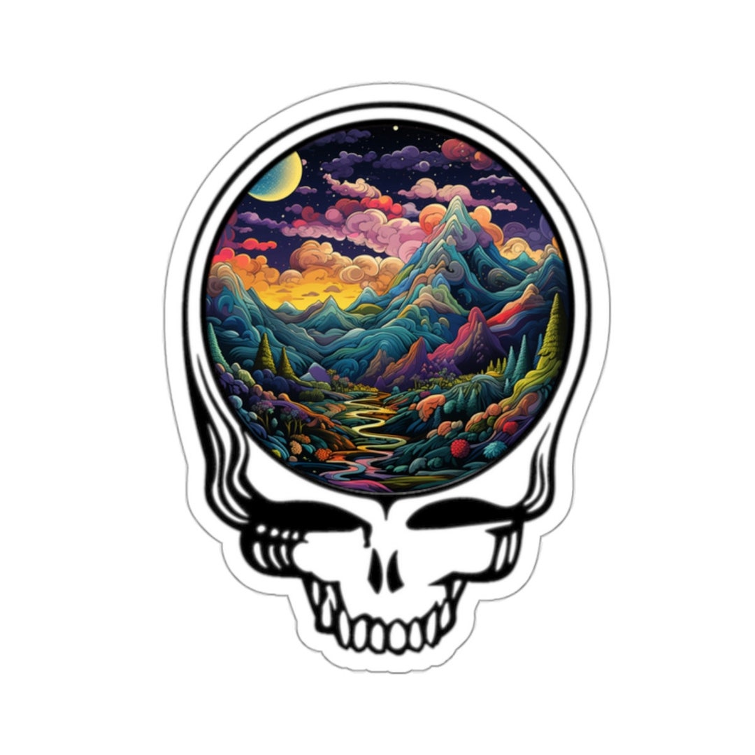 Grateful Dead Psychedelic Rocky Mountain Kiss Cut Sticker | Grateful ...