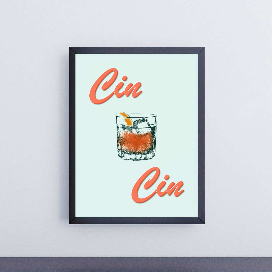 Cin Cin Italian Toast or Chin Chin Bar Sign, Cheers in Another Language ...