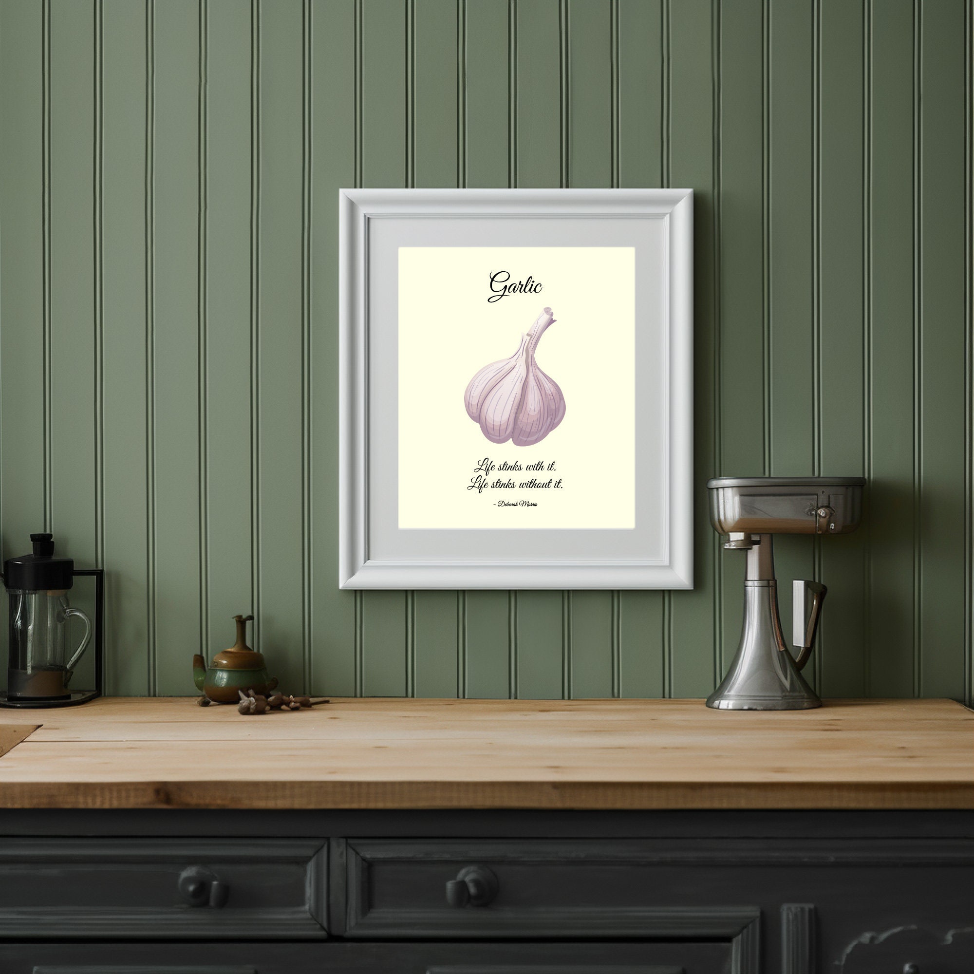 Garlic Funny Kitchen Print, Printable Home Decor Life Stinks With or ...