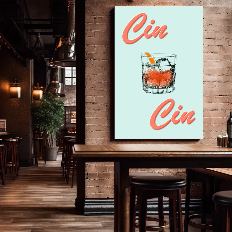Cin Cin Italian Toast or Chin Chin Bar Sign, Cheers in Another Language ...