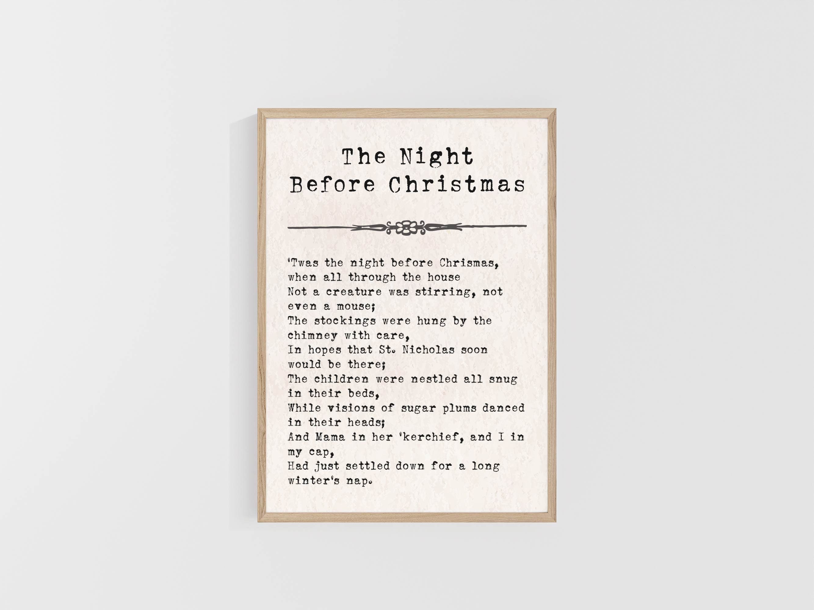 Vintage Christmas Print Twas the Night Before Christmas Poem - Etsy
