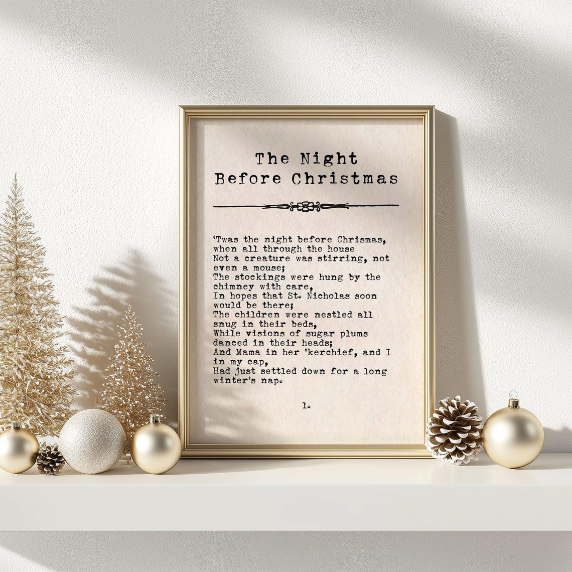 Twas the Night Before Christmas Poem, Vintage Christmas Print ...