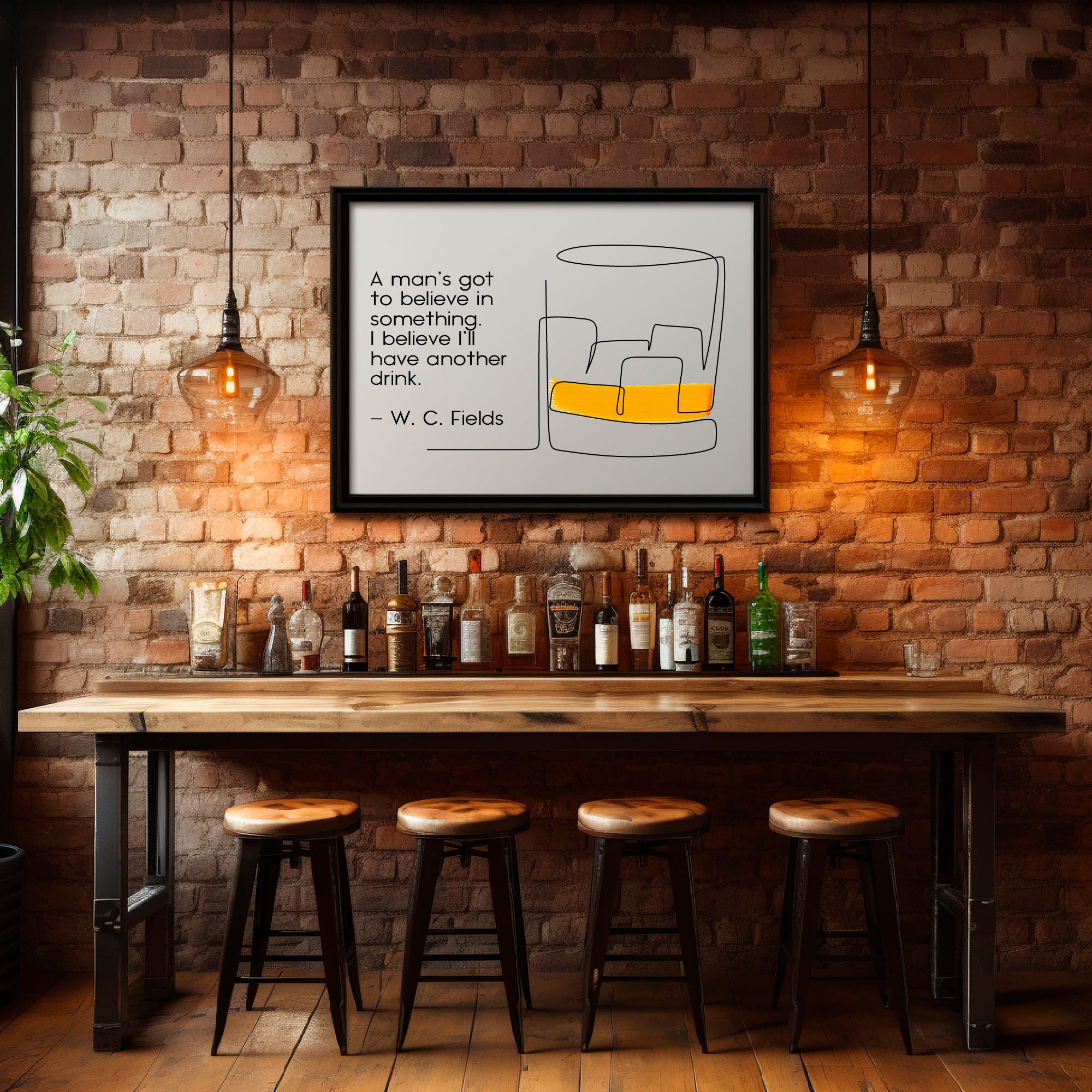 W. C. Fields Whiskey Quote Print, Bar Sign (digital Download) - Etsy