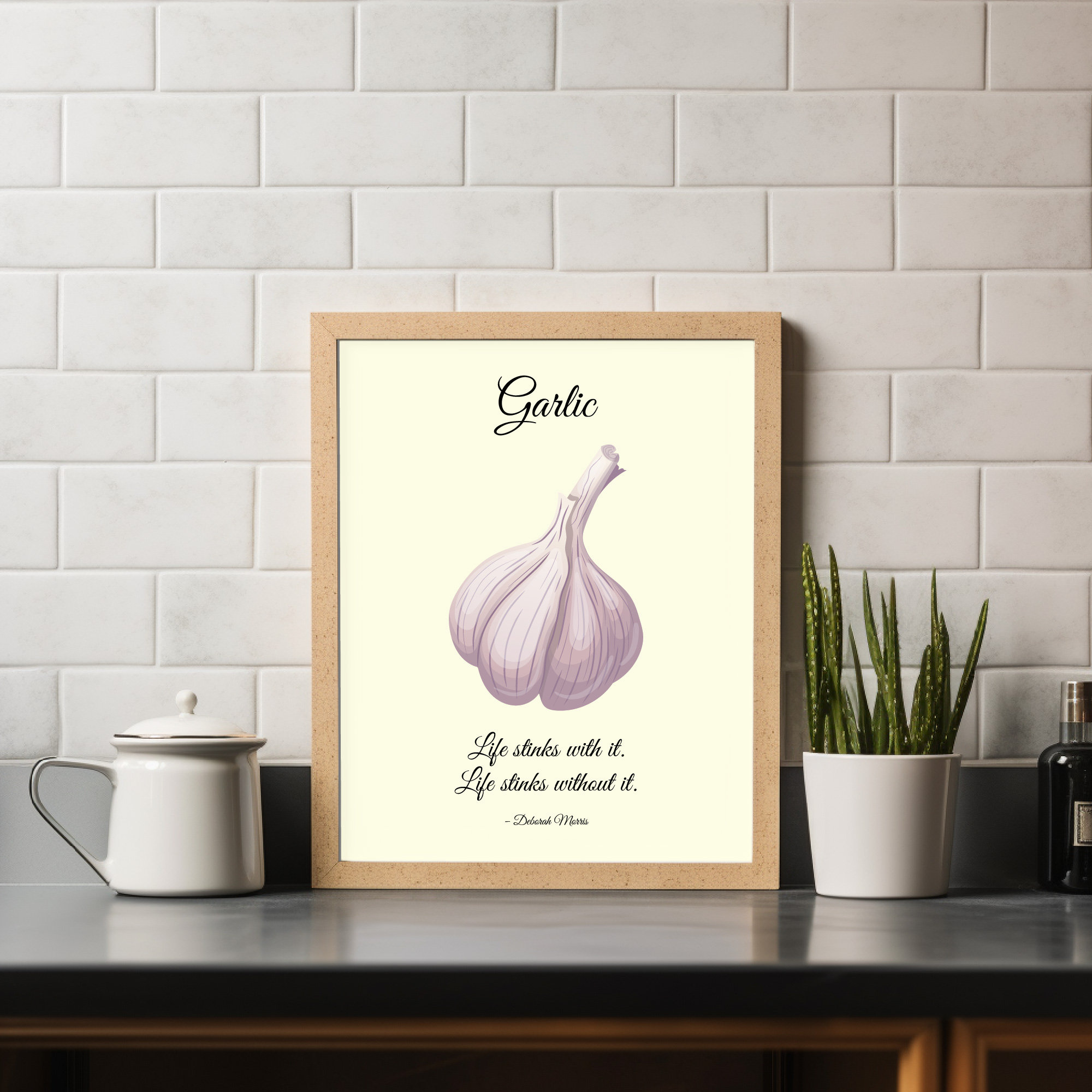 Garlic Funny Kitchen Print, Printable Home Decor Life Stinks With or ...