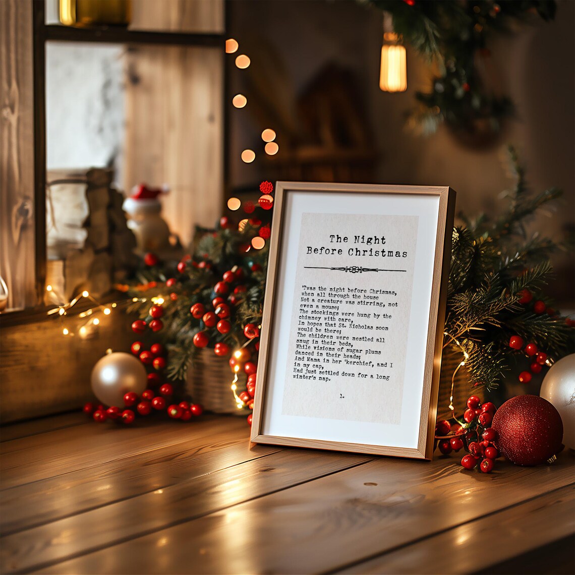 Twas the Night Before Christmas Poem, Vintage Christmas Print ...